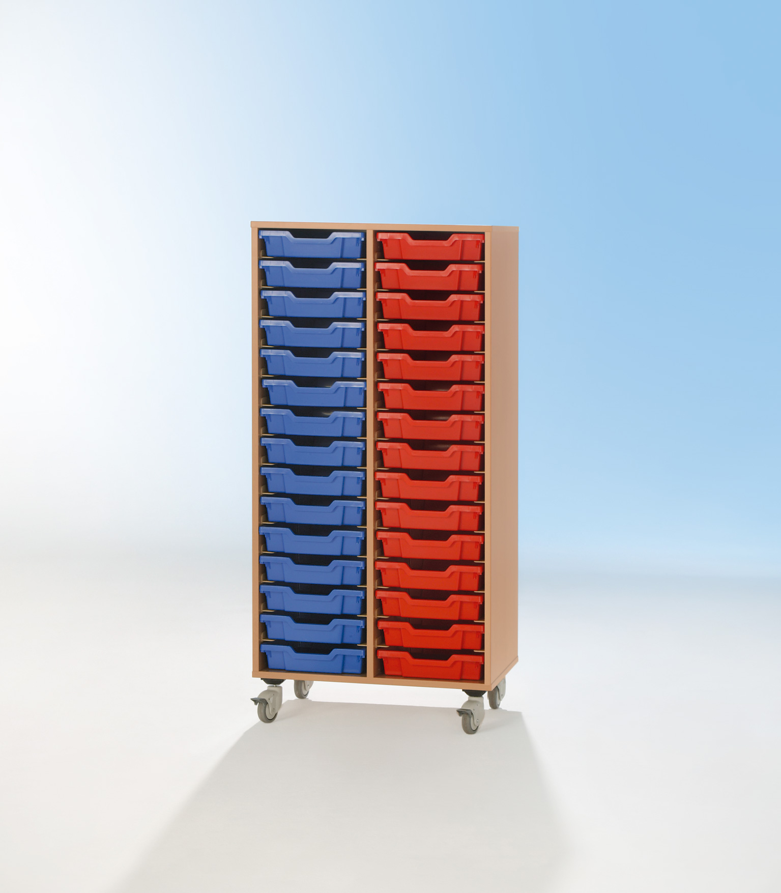 SymBox Eigentumsschrank, fahrbar 30 Schübe blau,rot | LMS Lehrmittel ...