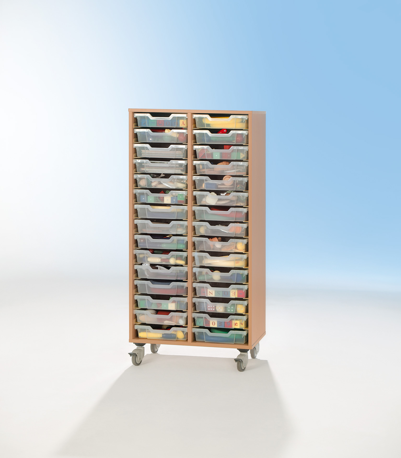 SymBox Eigentumsschrank, fahrbar 30 Schübe transparent | LMS Lehrmittel ...