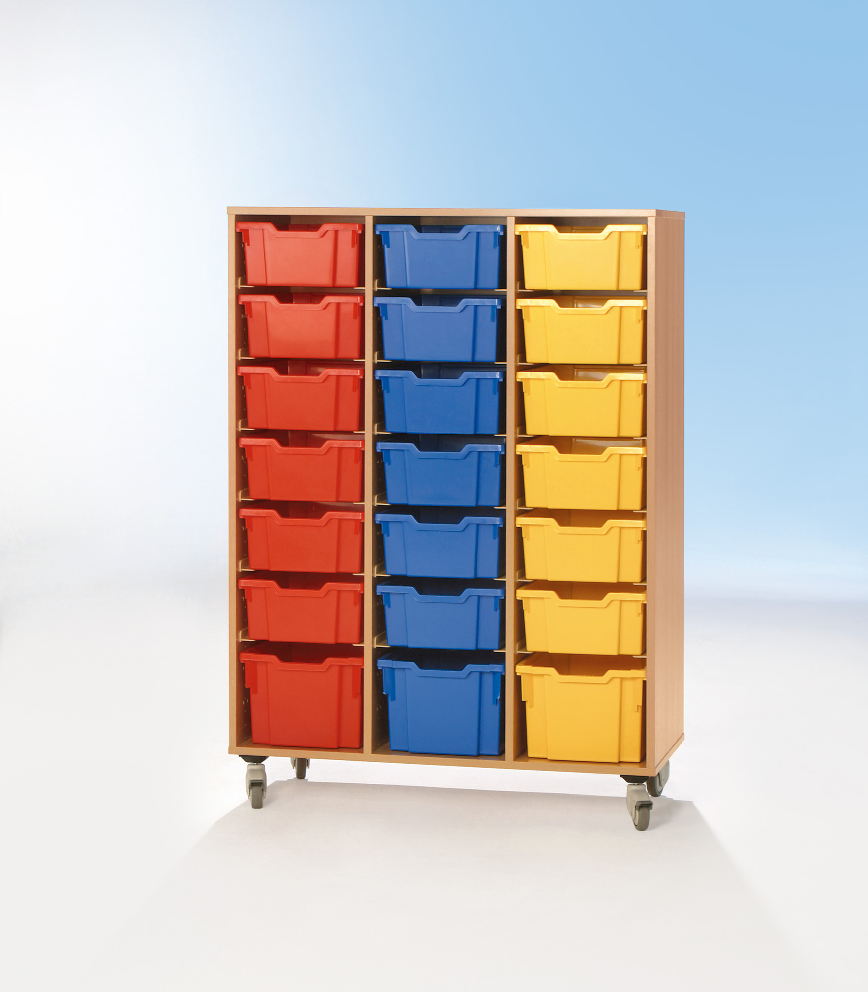 SymBox Eigentumsschrank, fahrbar 21 Schübe rot,gelb,blau | LMS ...