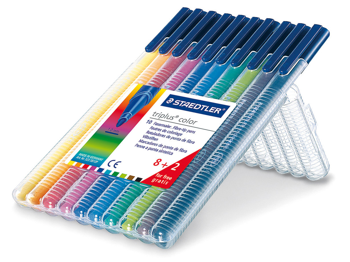 Staedtler Fasermaler Triplus Color Box mit 10 Stiften | LMS Lehrmittel ...
